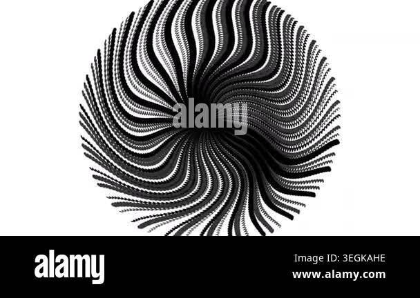 Abstract black white swirling lines expanding contracting Stock Video ...
