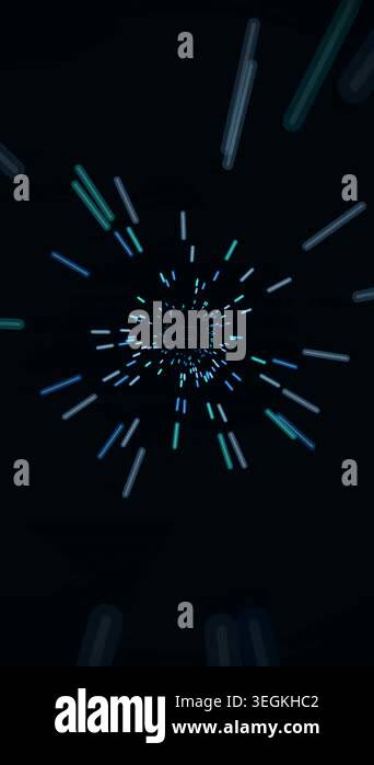 Abstract Light Tunnel Animation Futuristic Warp Speed Background Stock ...