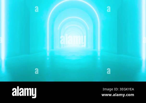 3 d rendering of abstract neon light tunnel background Stock Video ...