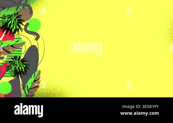 tropical background with palm leaves and monstera. summer or summer ...