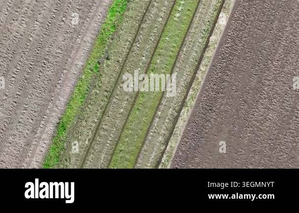 Aerial view of green agricultural fields Stock Video Footage - Alamy