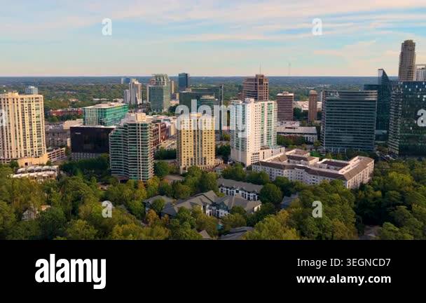 Atlanta Buckhead cityscape with tall corporate and residential ...