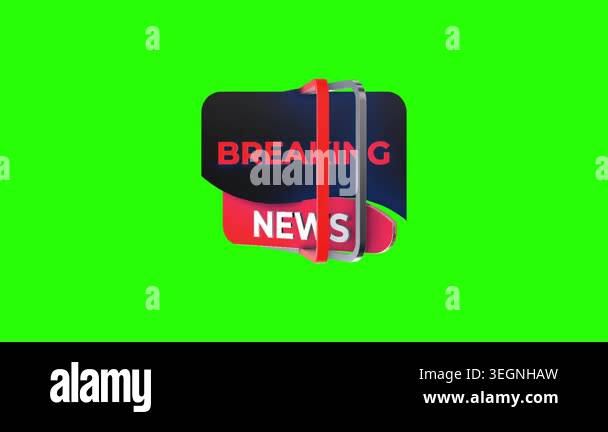 Breaking News Green Screen Background Animation | Red Black News Logo ...