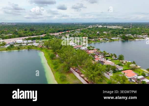 Aerial video homes near Tropical Park Miami 4k Stock Video Footage - Alamy