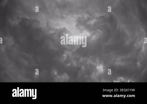 Stormy cloud timelapse captures dark overcast sky in dramatic fisheye ...
