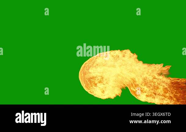 burning flame on a green background with a place for text. burning ...