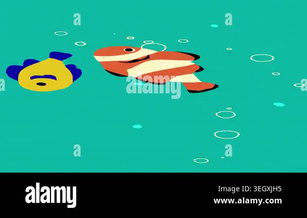 fish in the aquarium. vector illustration Stock Video Footage - Alamy