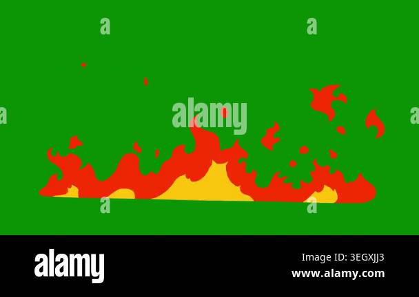 fire icon sign. green pattern on a black background. vector ...