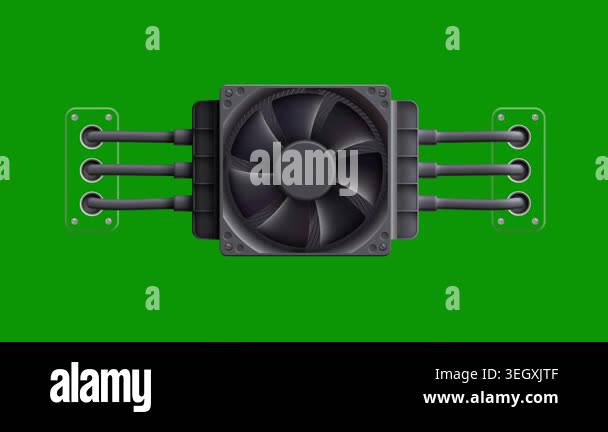 green fan isolated on a green background. 3 d rendered image Stock ...