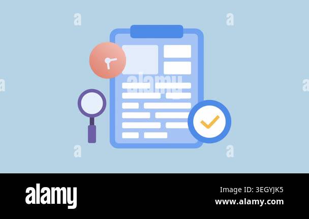 Task Checklist with Time and Approval Icons 2d Animation with Alpha ...