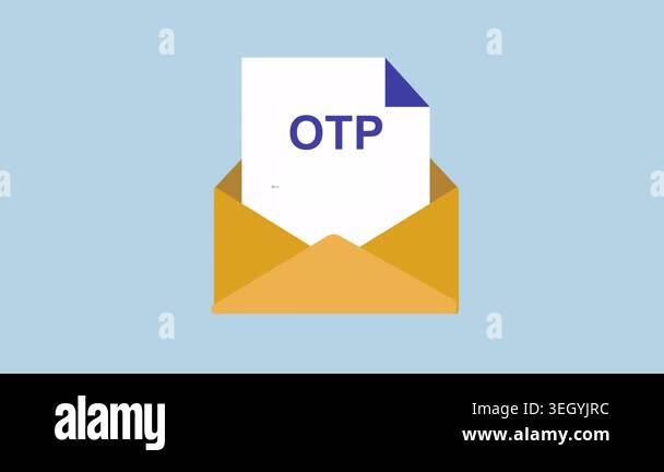 One Time Password Security Authentication Flat Design 2d Animation with ...