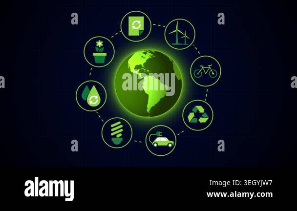 Ecological green energy and save the world sustainable, earth global ...