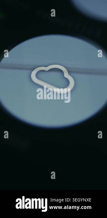 Cloud storage icon featuring a cloud symbol Stock Video Footage - Alamy
