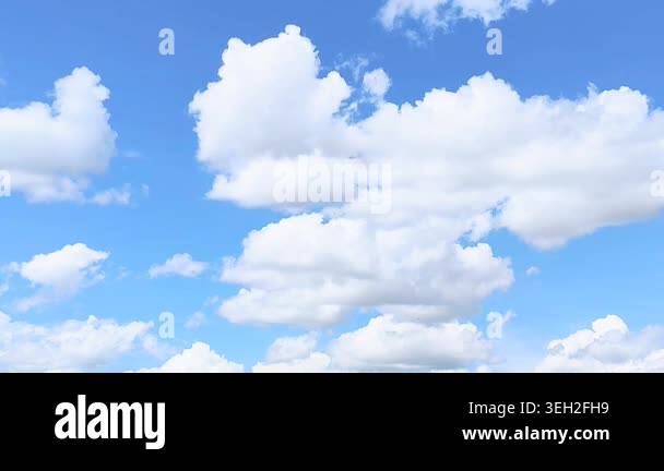 Beautiful blue sky background with white clouds on a clear sunny day ...