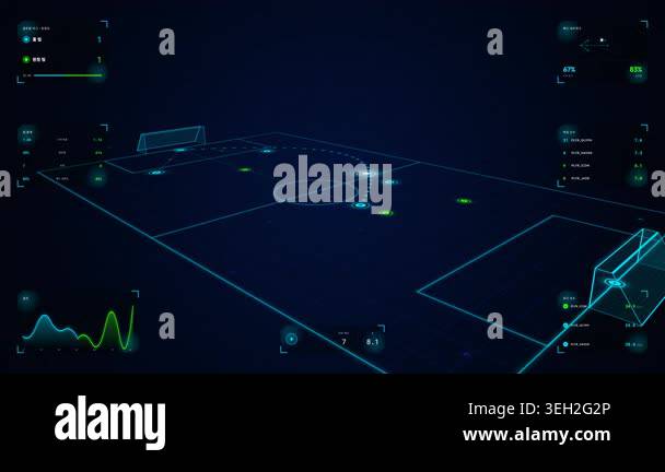 High-end sports analytics broadcast motion graphic displaying Goal Kick ...