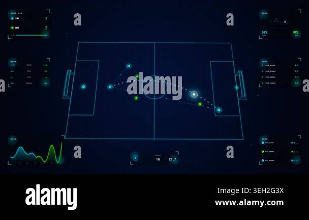 High-end sports analytics broadcast motion graphic displaying Rapid ...