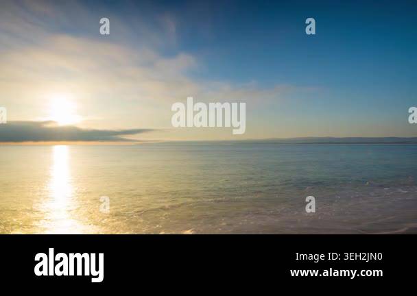 Calm blue boundless Black Sea with cool water reflecting light and ...
