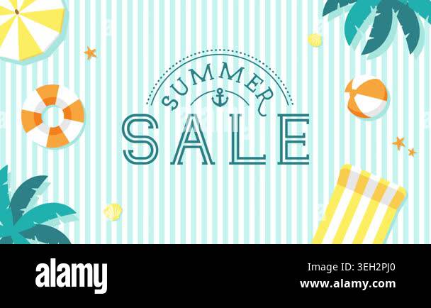Summer Sale Tropical Banner Animation (4K Stock Video Footage - Alamy