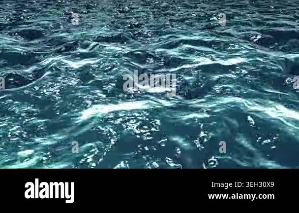 A mesmerizing close-up of deep blue ocean waves, gently undulating with ...