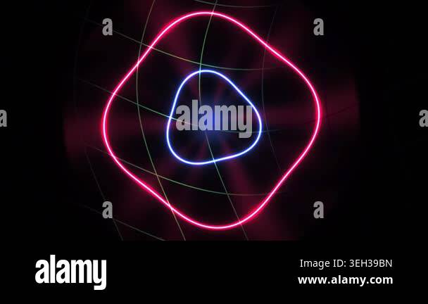 Neon shapes glow brightly in sequence Stock Video Footage - Alamy