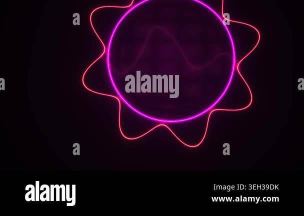Neon light purple circle with wavy lines Stock Video Footage - Alamy