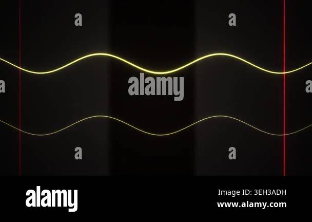 Neon yellow wavy lines on grid Stock Video Footage - Alamy