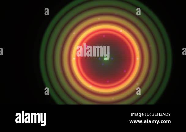 Glowing vibrant concentric circles pattern Stock Video Footage - Alamy