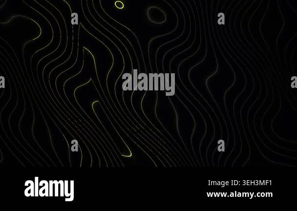 Black background with white wavy lines Stock Video Footage - Alamy