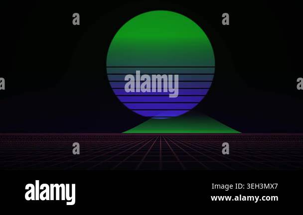 A neon green and blue gradient sphere on a stand Stock Video Footage ...