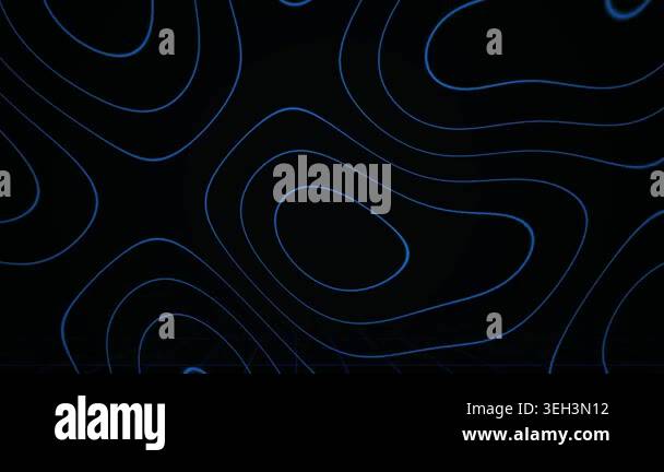 Neon blue lines forming topographic patterns Stock Video Footage - Alamy