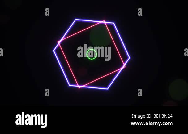 Neon shapes glowing in the dark Stock Video Footage - Alamy