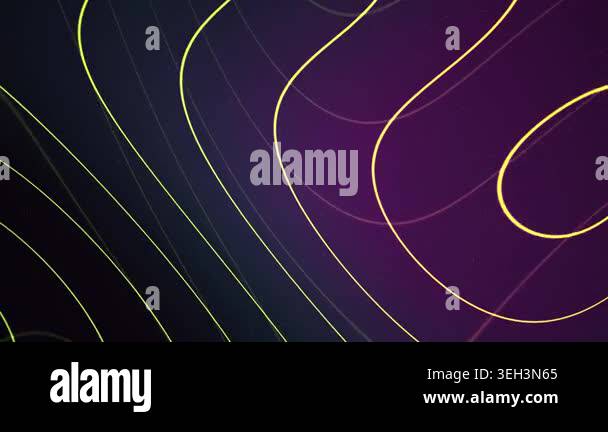 Neon yellow curved lines on purple Stock Video Footage - Alamy