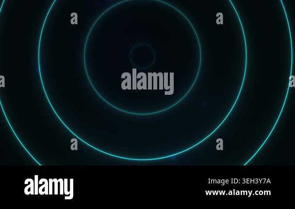 Glowing blue concentric circles on dark Stock Video Footage - Alamy