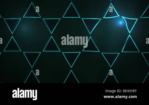 Glowing blue triangles on black background Stock Video Footage - Alamy