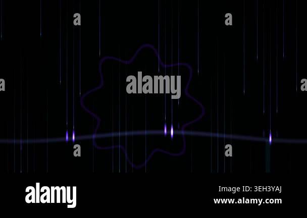 Glowing blue lights on a dark background with a white line Stock Video ...