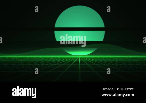Glowing green neon light technology background with lines Stock Video ...