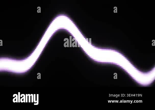 Glowing white waveform on black background Stock Video Footage - Alamy