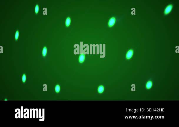 Glowing green dots scattered on a dark green background Stock Video ...