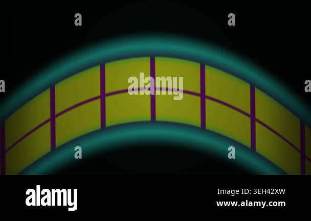 A glowing green neon archway against a black background Stock Video ...