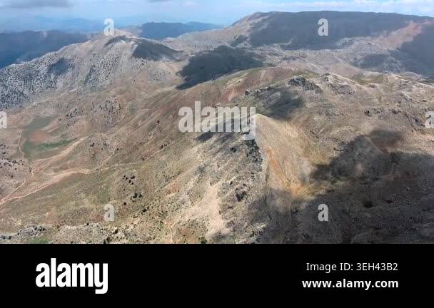 Aerial view of geography of Shiraz region in southern Iran across ...
