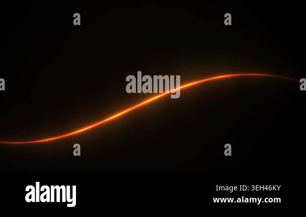 Glowing orange light wave motion on black Stock Video Footage - Alamy