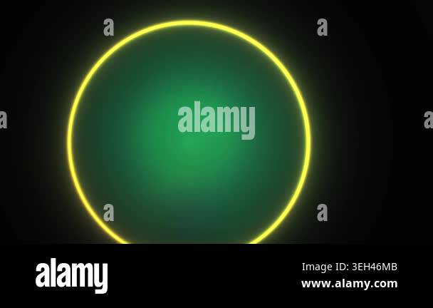 Glowing neon circle light animation transitions Stock Video Footage - Alamy