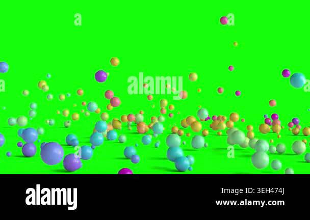 Colorful bouncing balls falling on green screen Stock Video Footage - Alamy
