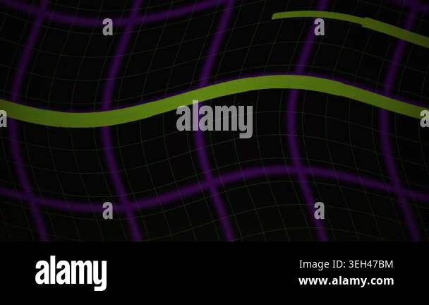 Neon green and purple grid lines Stock Video Footage - Alamy