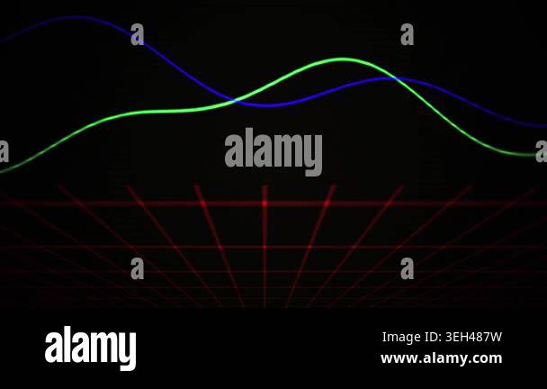 Two wavy lines on grid graph Stock Video Footage - Alamy