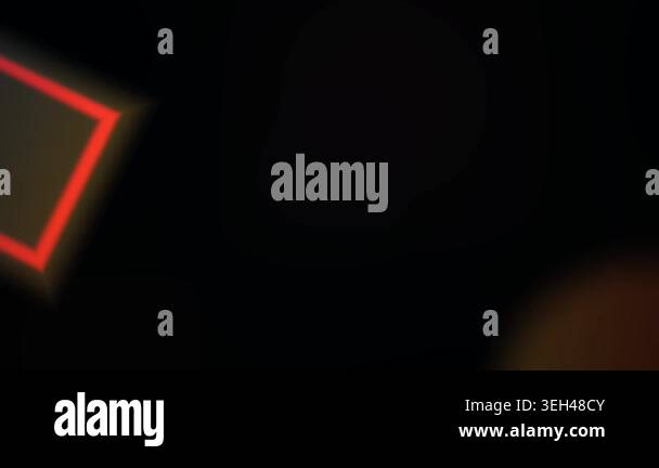Glowing red neon rectangle on dark background Stock Video Footage - Alamy
