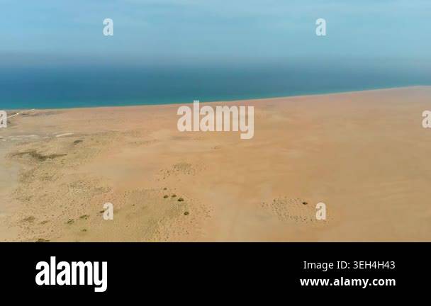Aerial panorama reveals Goksu Delta wetlands and sandy shoreline near ...