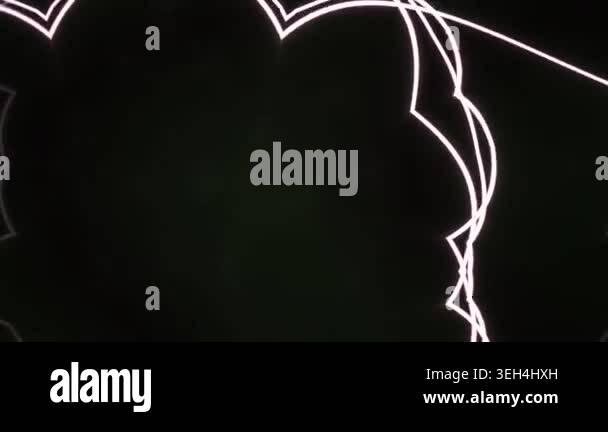 White lines forming abstract shapes on black Stock Video Footage - Alamy