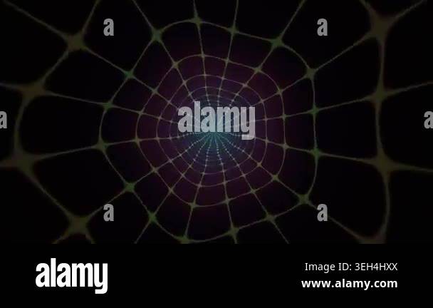 A vibrant network web design element with a glowing center and radial ...