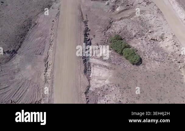 Aerial parcel roads cut across farmland near Ankara Turkey for future ...
